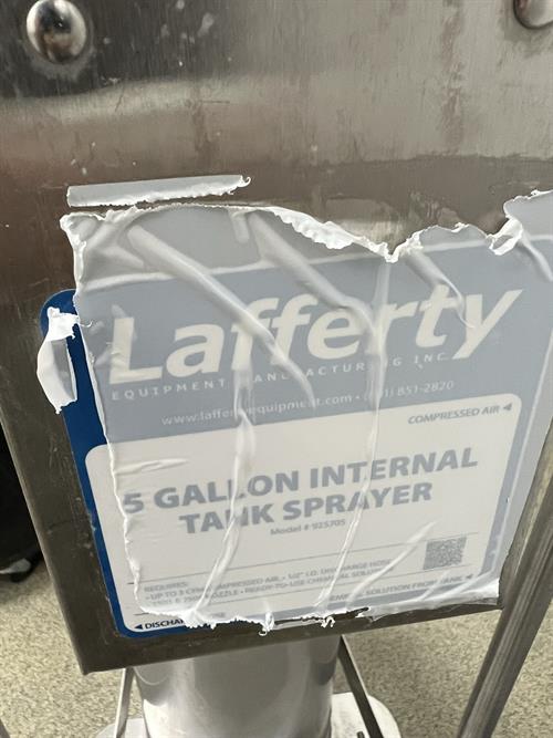 Lafferty model 925705 5 gallon pressurized 316 stainless steel tank ...
