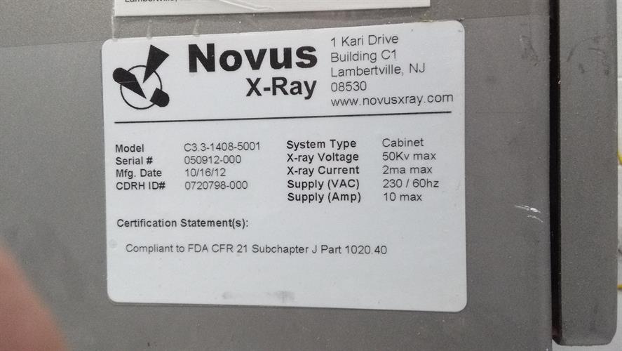 Novus Model C3.3-1408-5001 Stainless Steel X-Ray Machine | Processing ...